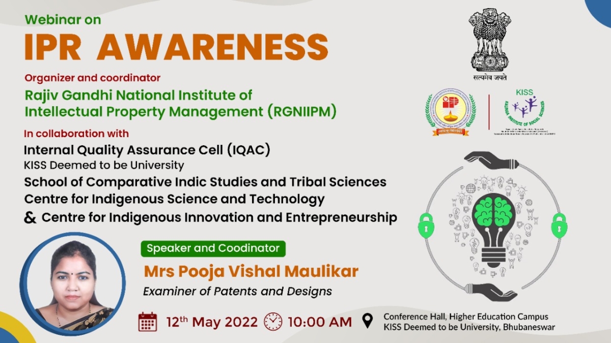 Webinar on IPR Awareness at KISS-DU - KISS Deemed to be University