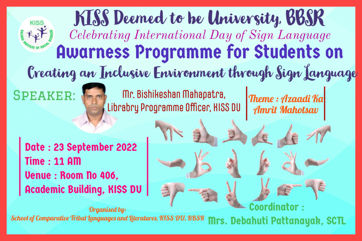 KISS-DU Celebrates International Week of Sign Languages - KISS Deemed ...