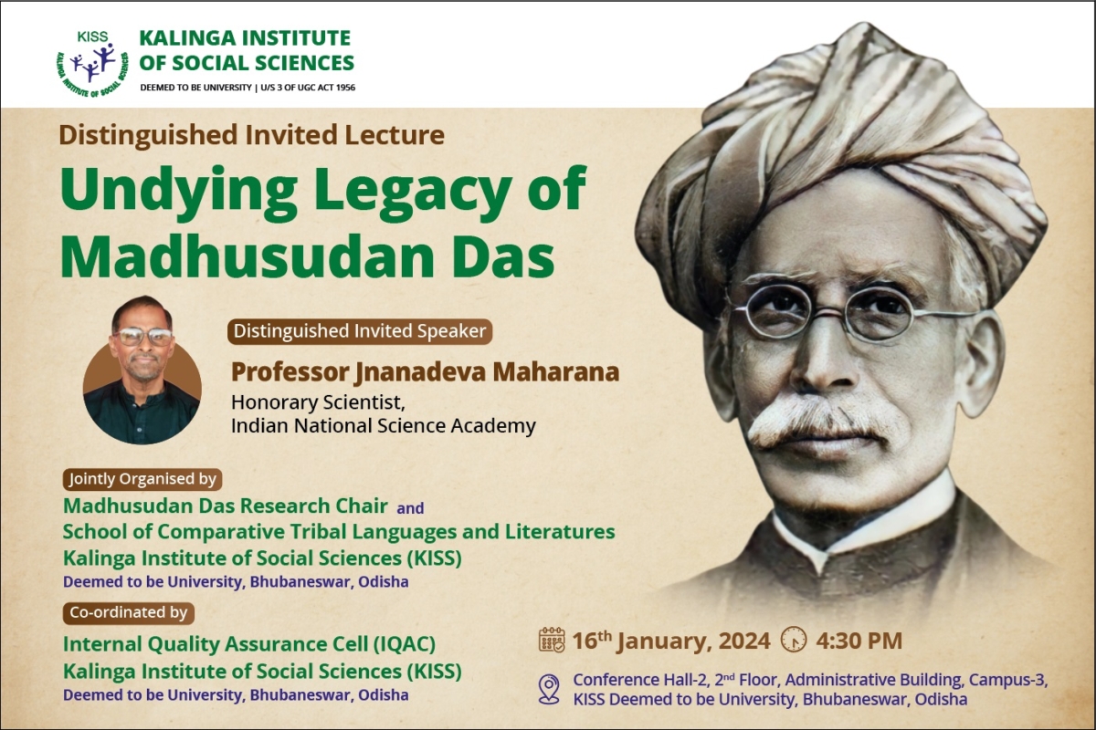 KISS-DU Organizes Distinguished Invited Lecture on "Undying Legacy of Madhusudhan Das" - KISS ...